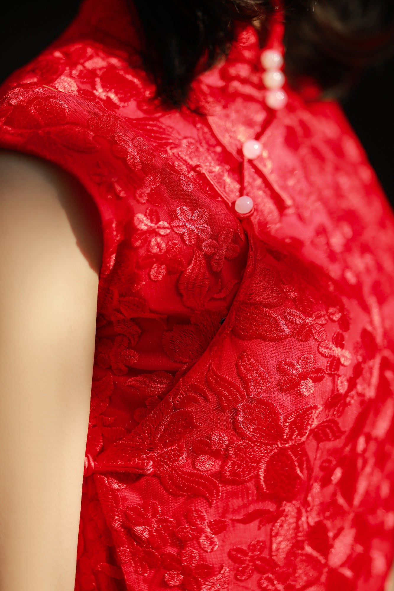 The Little Red Qipao - Scarlet Lace – The Pankou